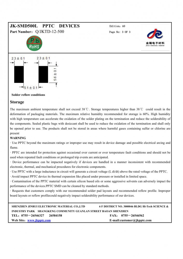 JK-SMD500L-16 datasheet page 3