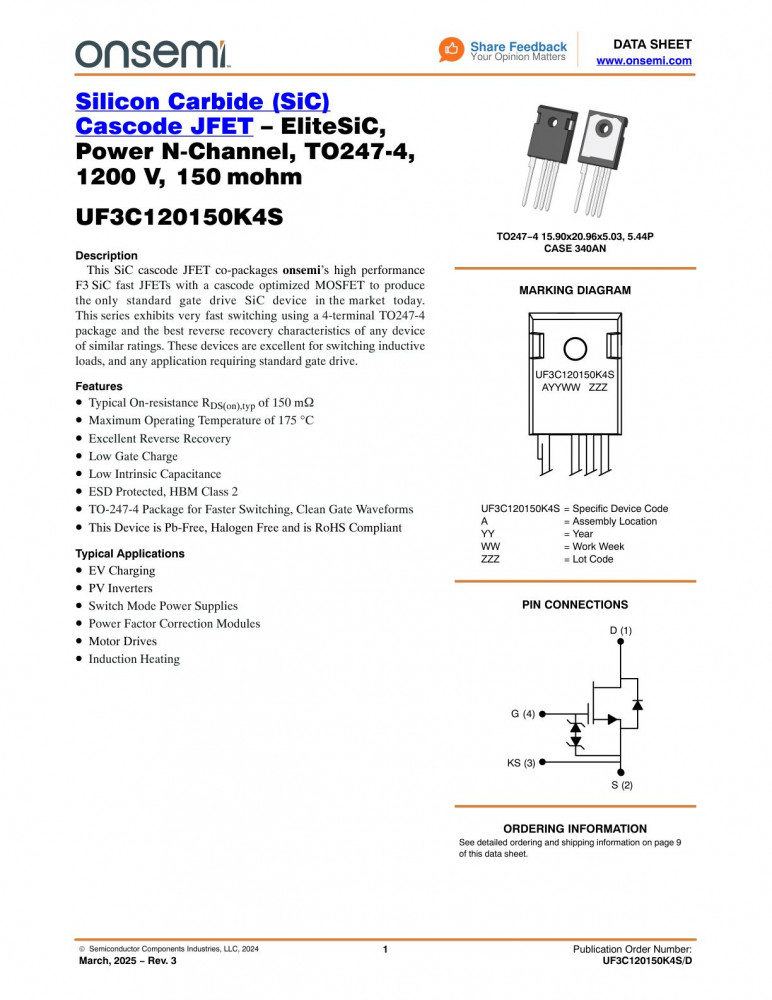 UF3C120150K4S datasheet page 1
