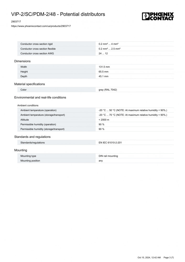 Phoenix Contact 2903717 technical document page 3