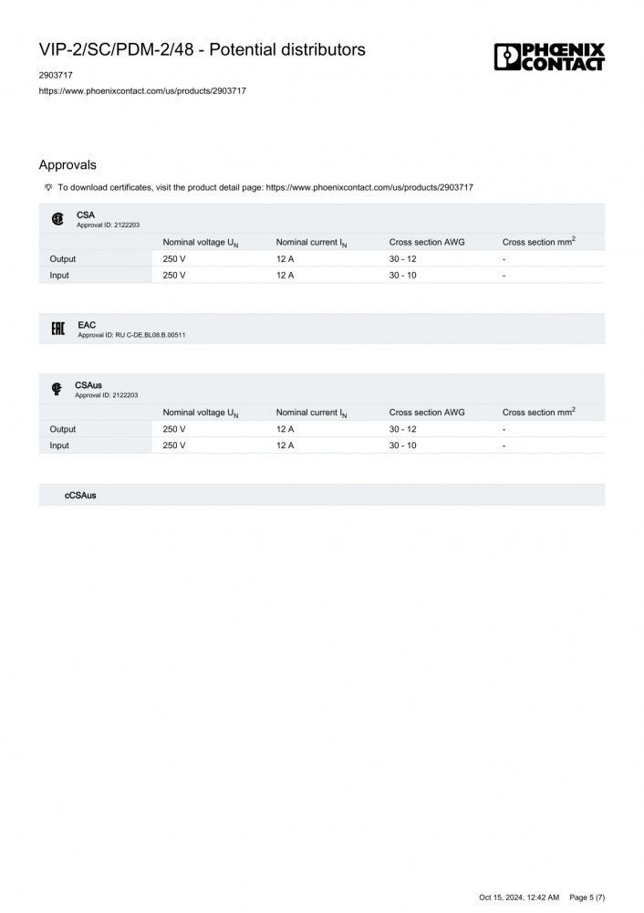 Phoenix Contact 2903717 technical document page 5