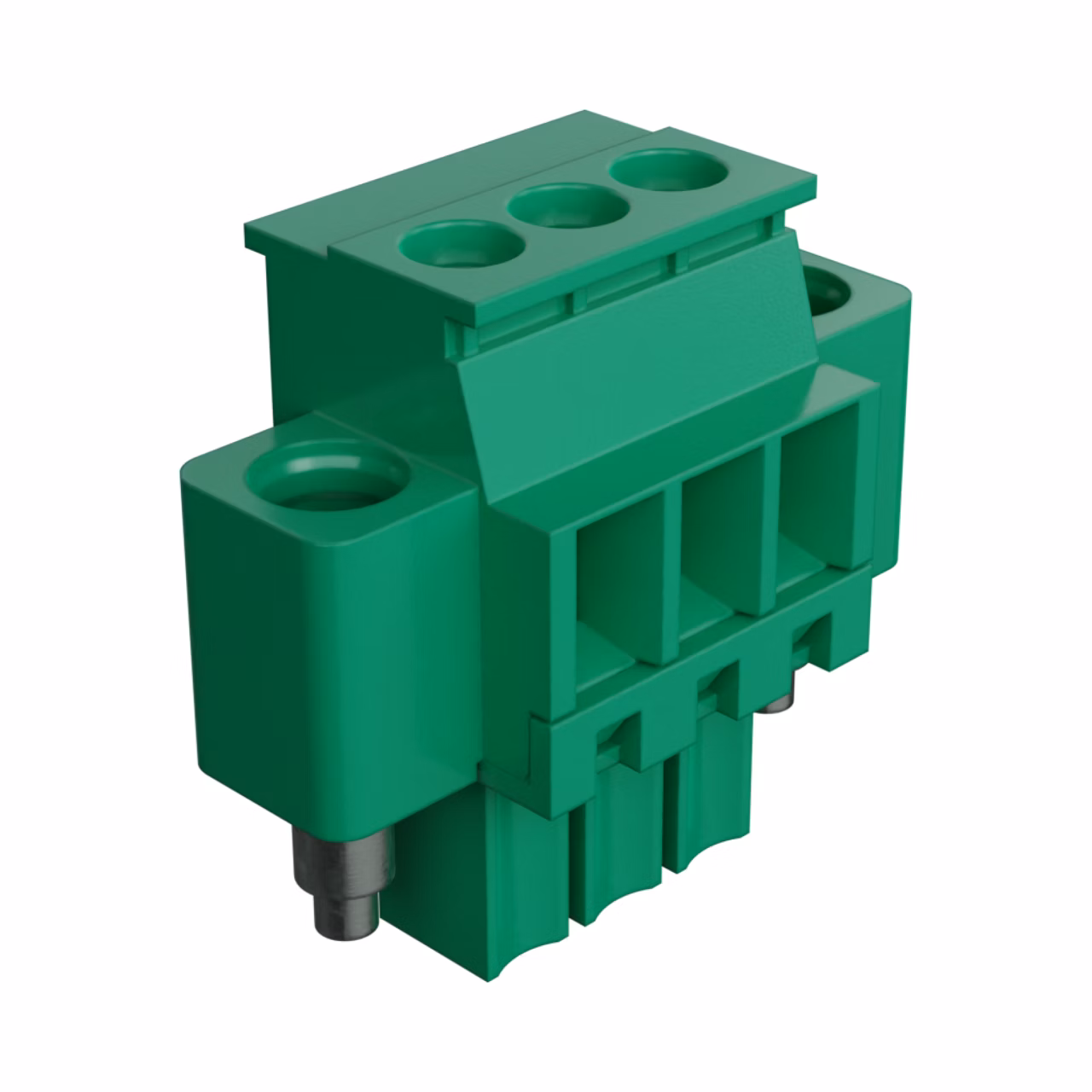 3.50mm Pitch Eurostyle Vertical Plug, with Retention Screws, Rear Wire Entry, Green Housing, 3 Circuits for sale