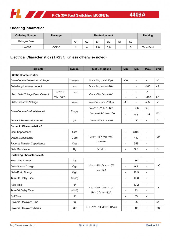 HL 4409A datasheet page 2