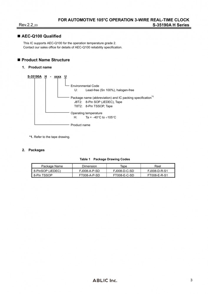 S-35190A datasheet page 3
