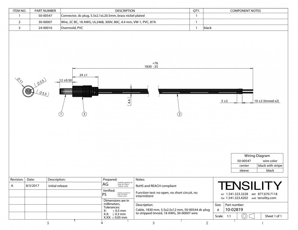 Tensility International 10-02819 assembly drawing