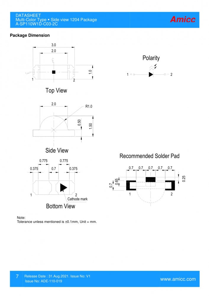 A-SP110W1D-C03-2C approval sheet page 7