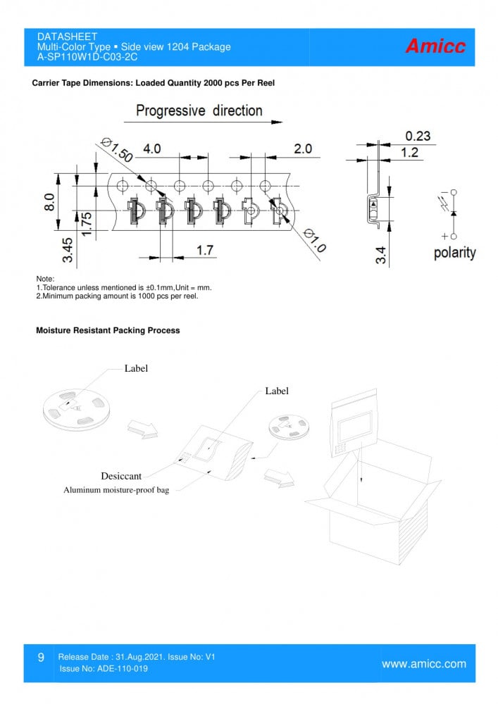 A-SP110W1D-C03-2C approval sheet page 9