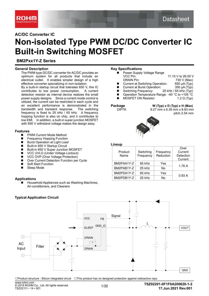BM2PAB1Y-Z datasheet page 1