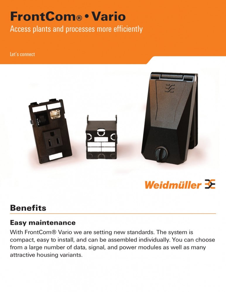 WEIDMULLER FrontCom Vario document page 1