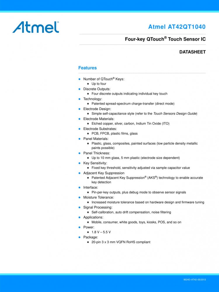EVK1040A datasheet page 1