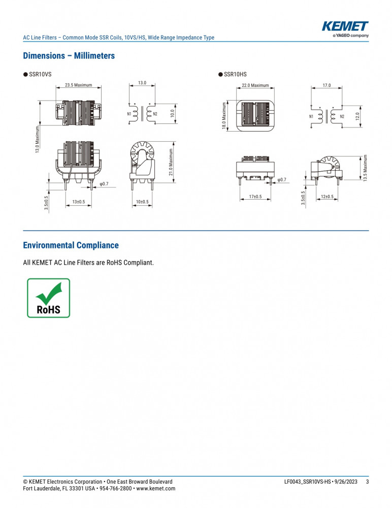KEMET SSR10VS series datasheet page 3