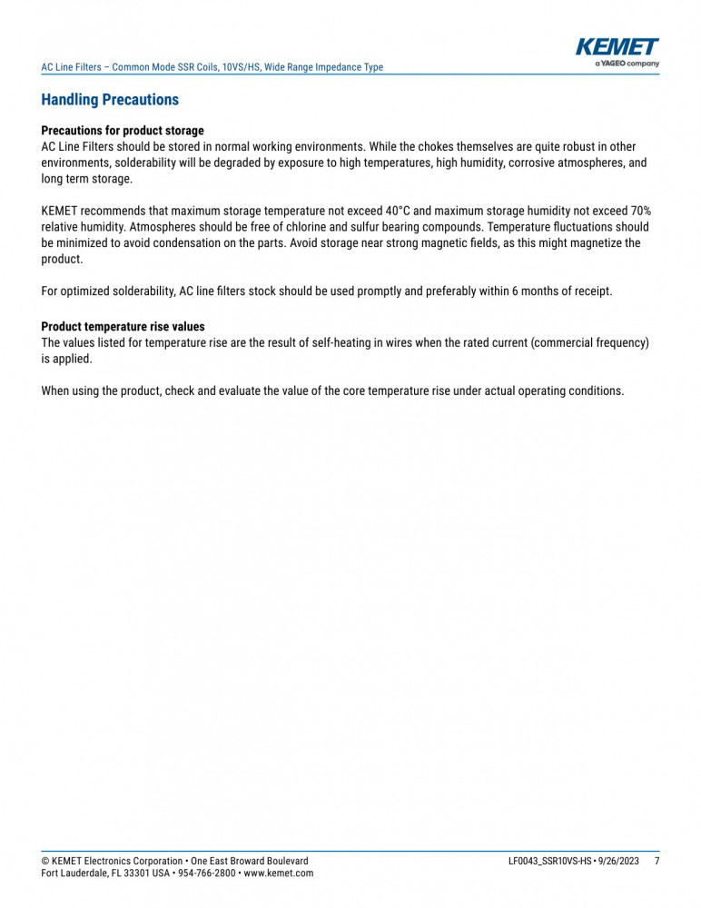 KEMET SSR10VS series datasheet page 7