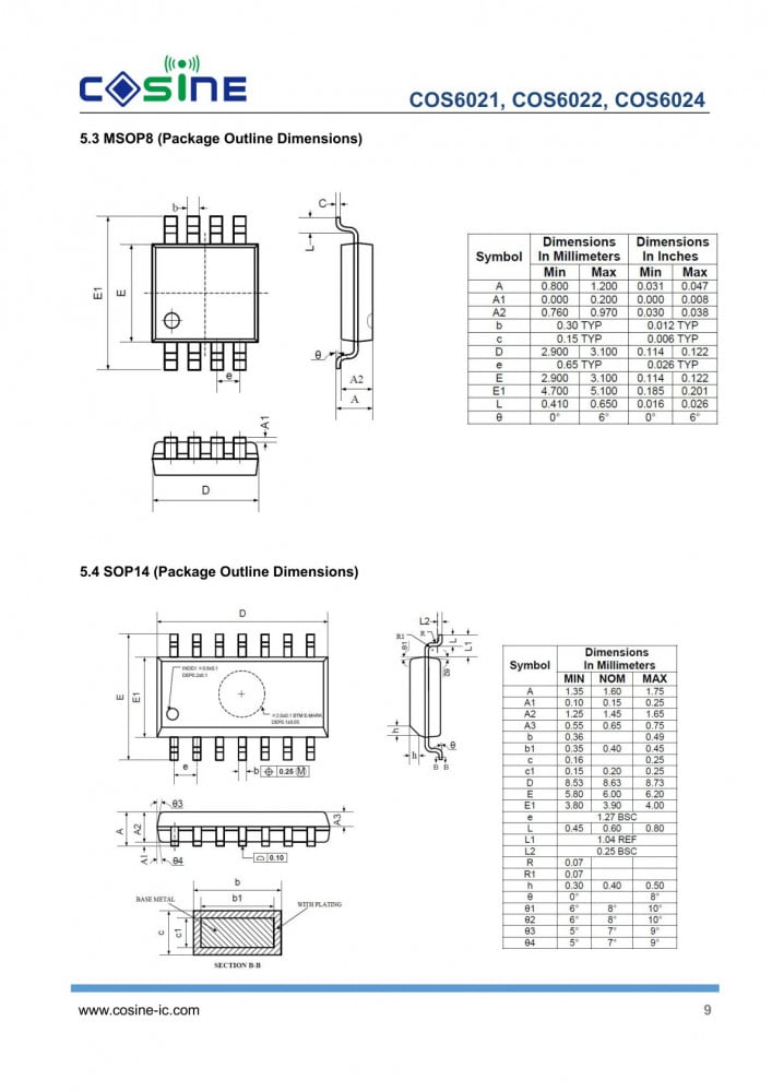COS6022SR datasheet page 9