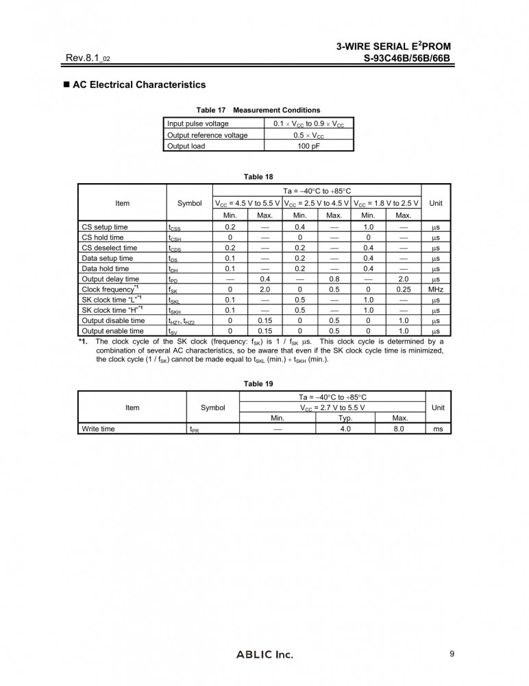S-93C46B datasheet page 9