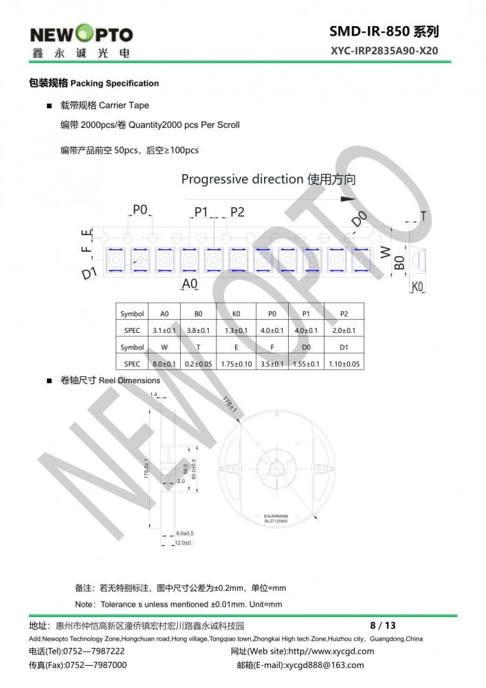XYC-IRP2835A90-X20 approval document page 8