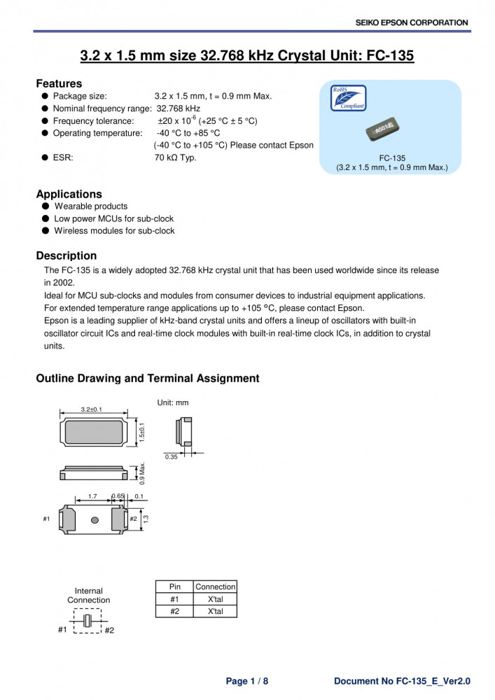 EPSON FC-135 datasheet page 1