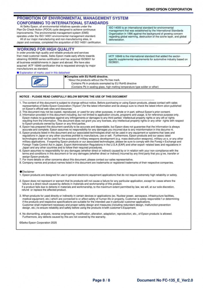 EPSON FC-135 datasheet page 8