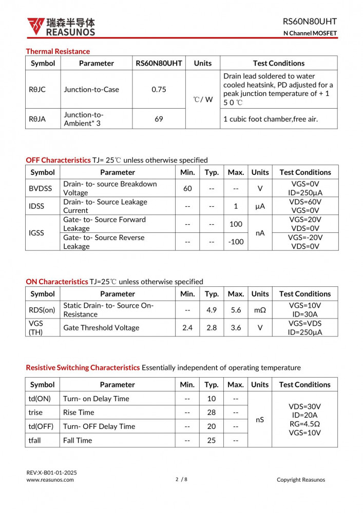 RS60N80UHT datasheet page 2