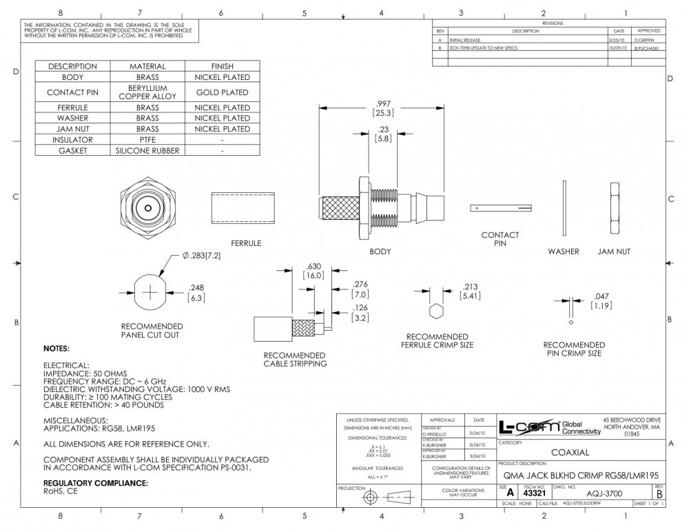 L-com AQJ-3700 technical drawing preview