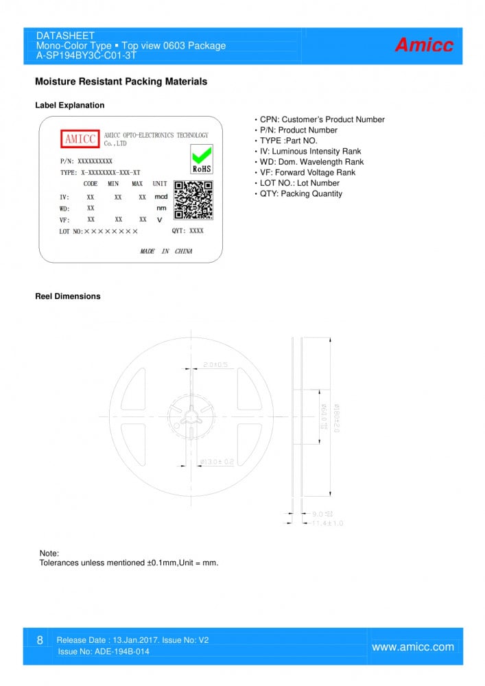 A-SP194BY3C-C01-3T datasheet page 8
