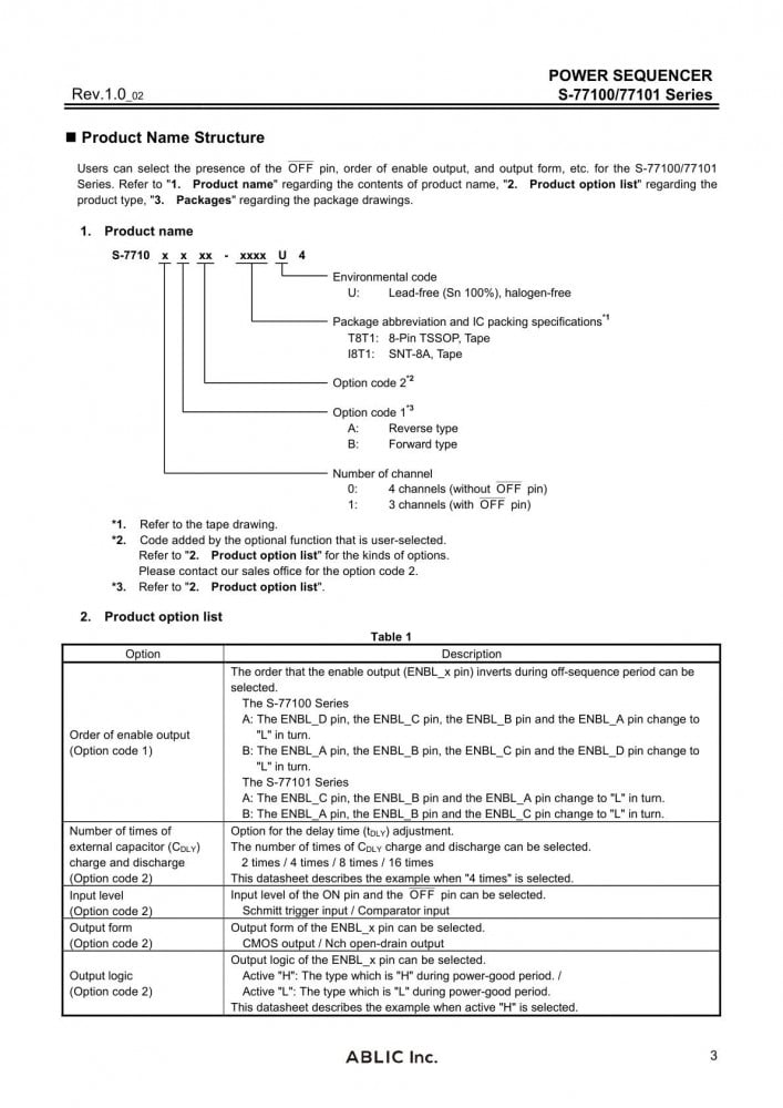 ABLIC S-77100 datasheet page 3