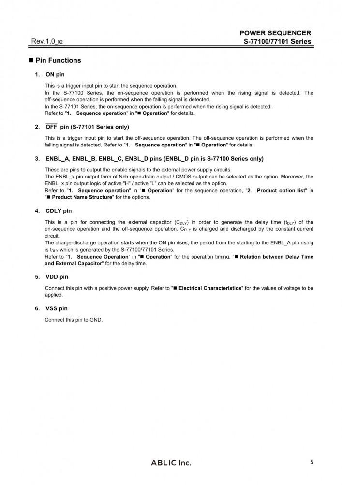 ABLIC S-77100 datasheet page 5