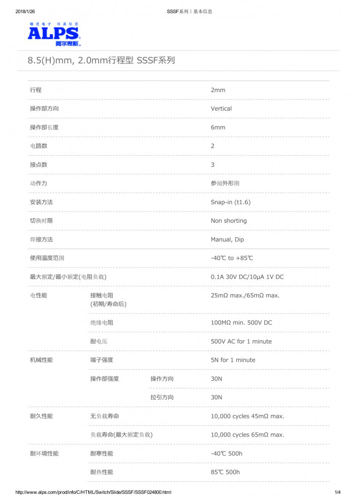 SSSF024800 technical document page 1