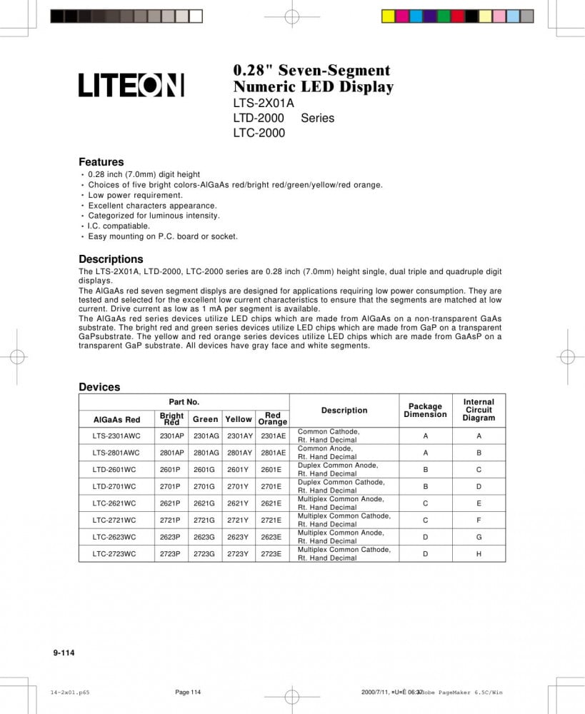 LTC-2621P datasheet page 1