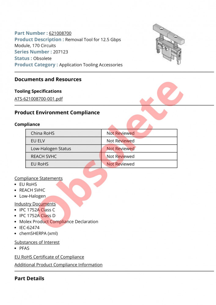 Tooling specification document preview, page 1