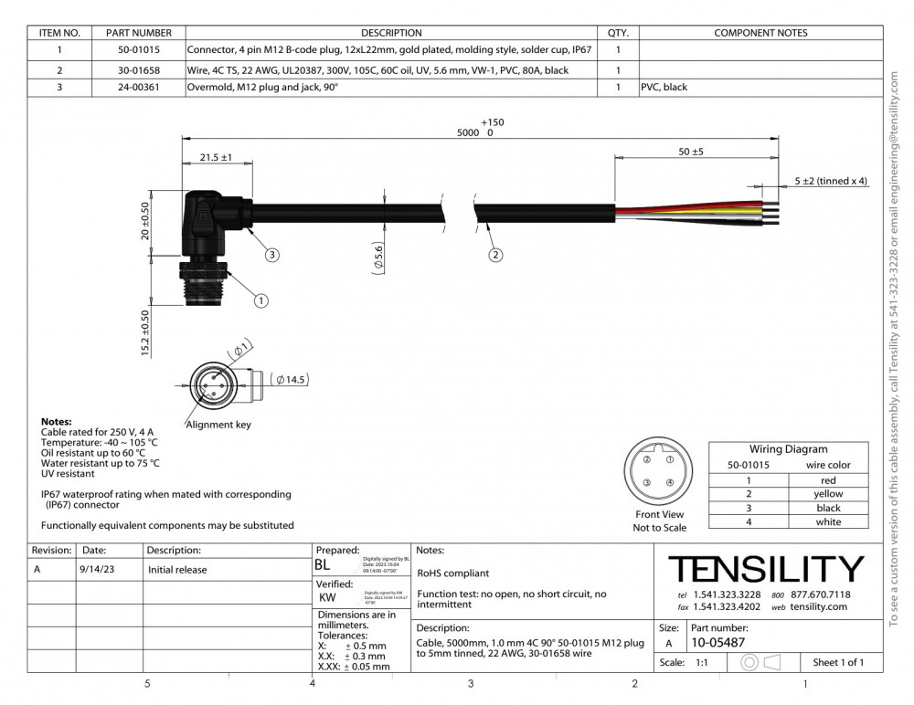 Tensility International 10-05487 product drawing