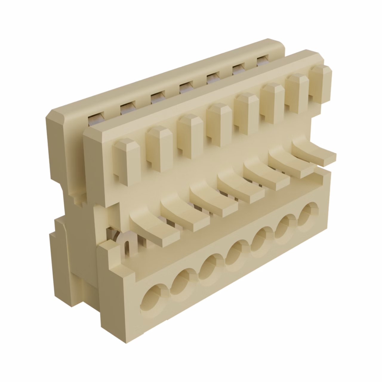 Appli-Mate RAST 2.5 IDT Connector, 2.50mm Pitch, Direct/Indirect, Female, Beaded Terminal, 7 Circuits, All Position Keys, Open Endwalls, Zeus Housing for sale
