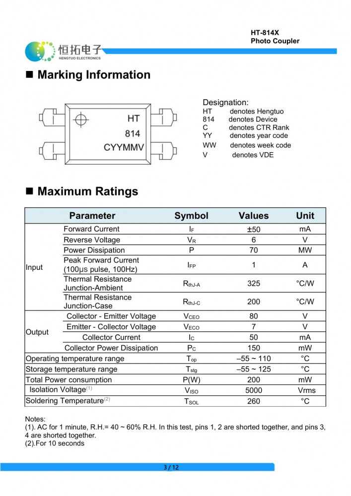 HT-814X datasheet page 4