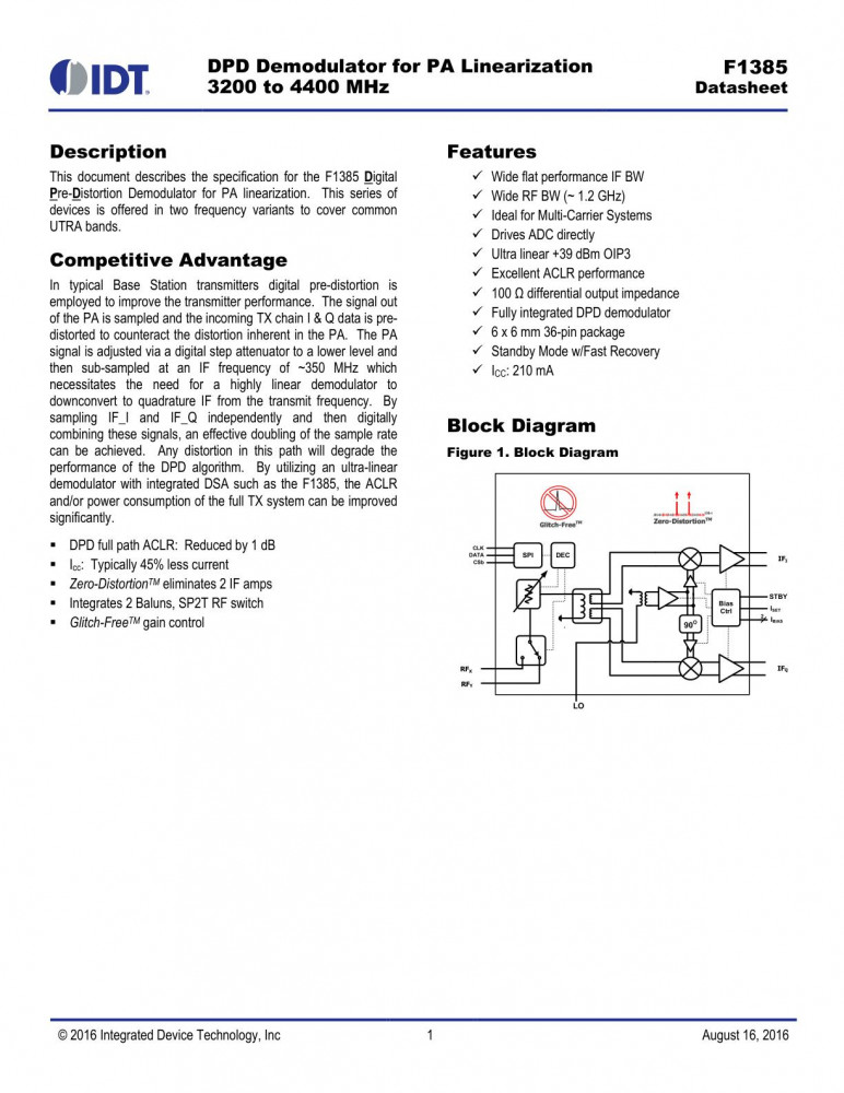 F1385NBGI datasheet page 1