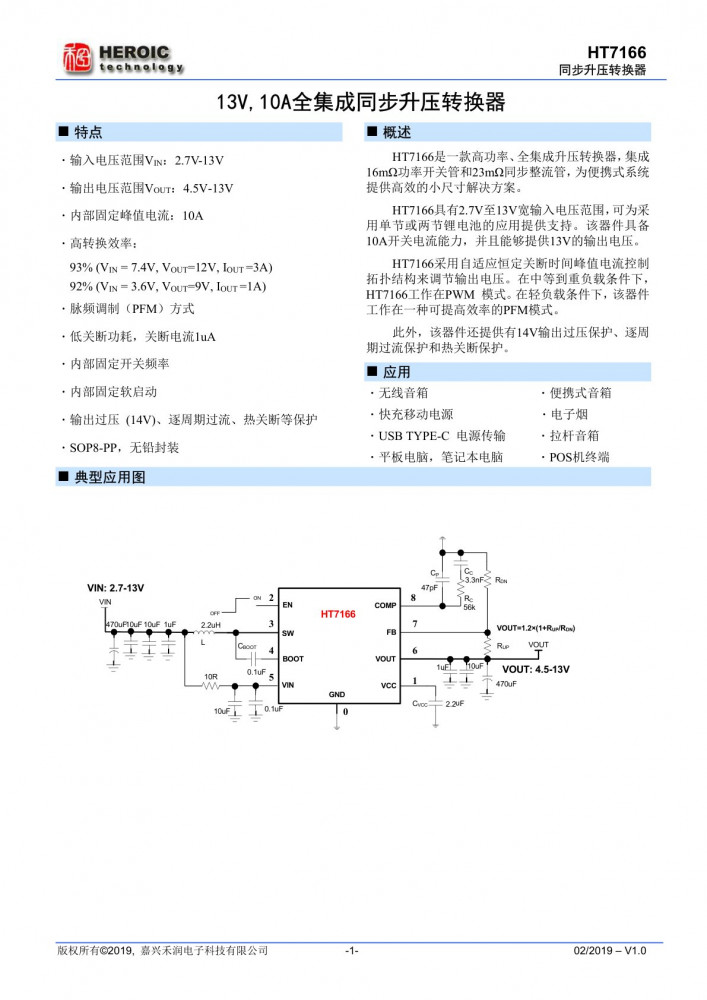 HT7166SPER datasheet page 1