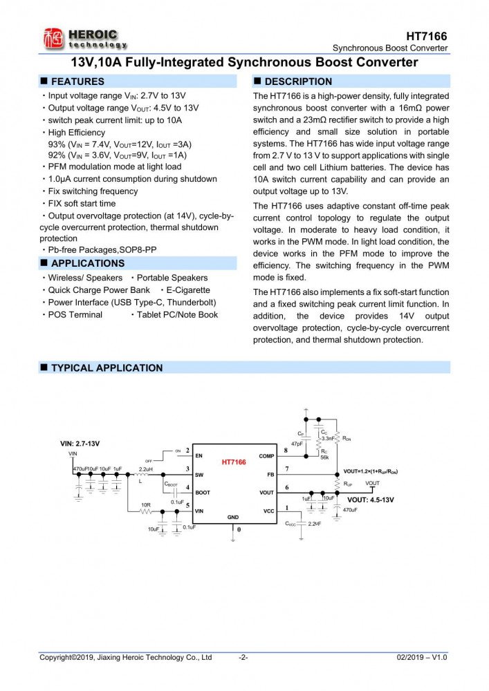 HT7166SPER datasheet page 2