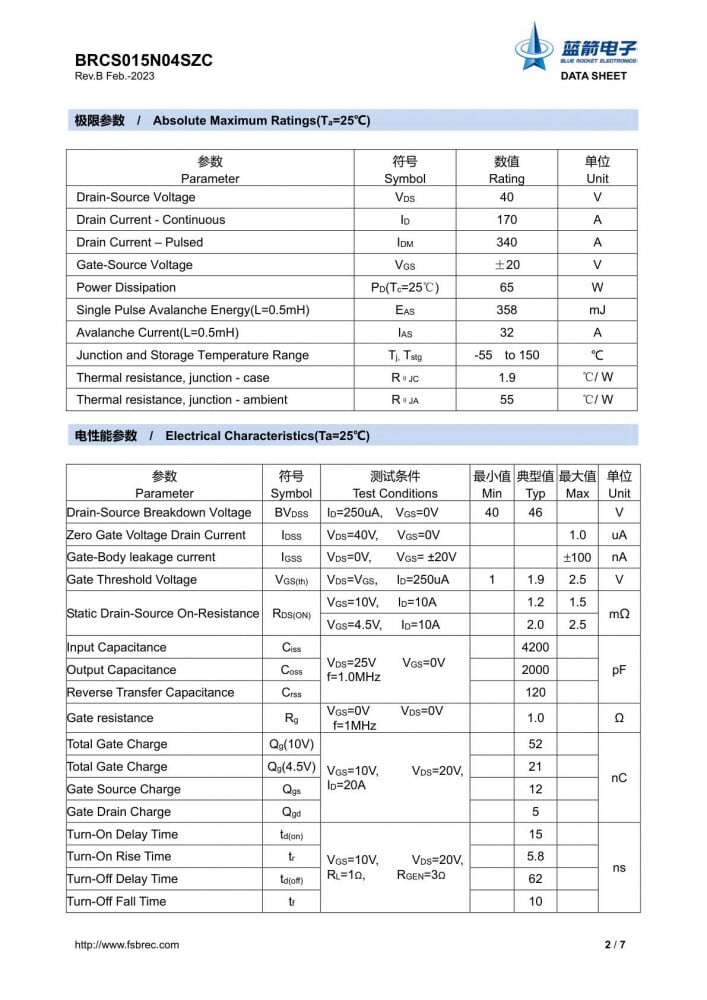 BRCS015N04SZC datasheet page 2