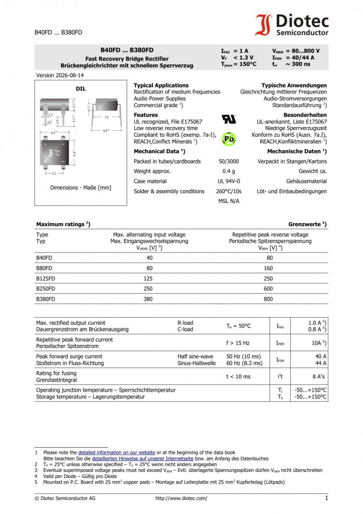 B80FD datasheet visual page 1