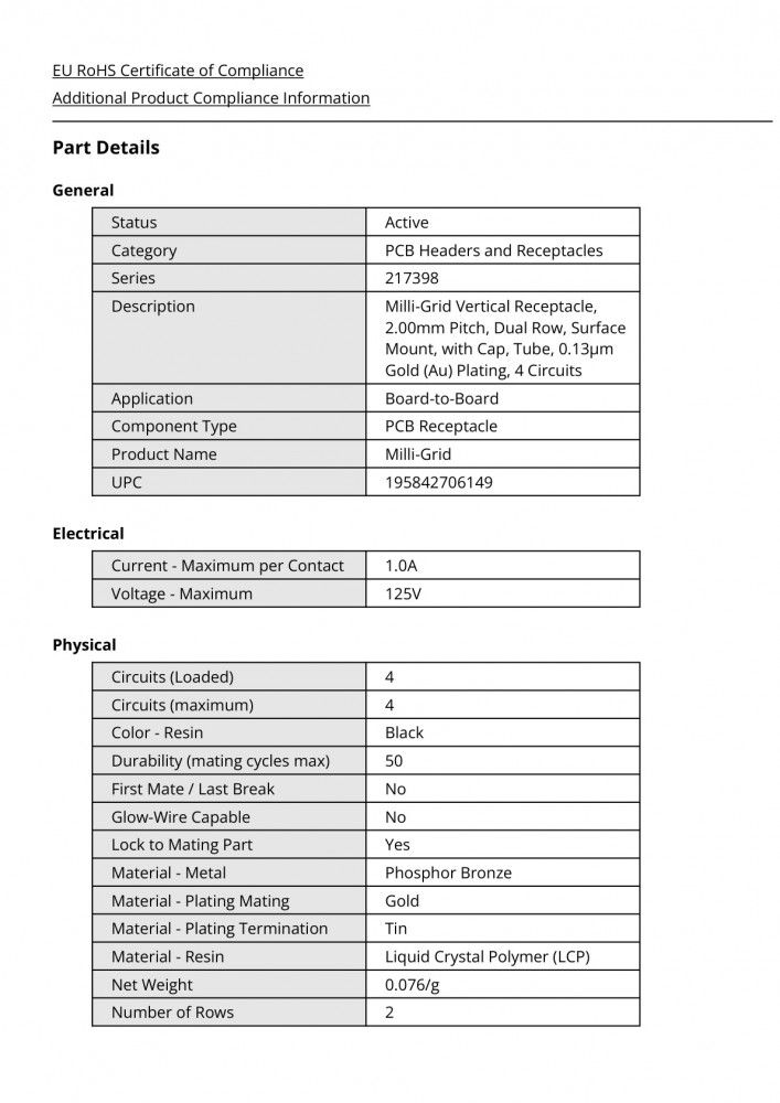 MOLEX 2173981125 technical document image, page 2