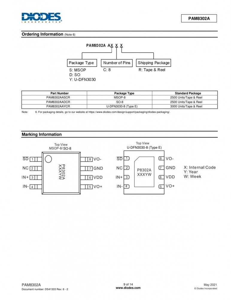 PAM8302A datasheet page 9