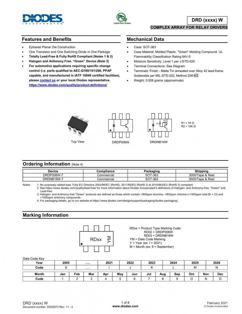 DRDNB16W-7 datasheet page 1