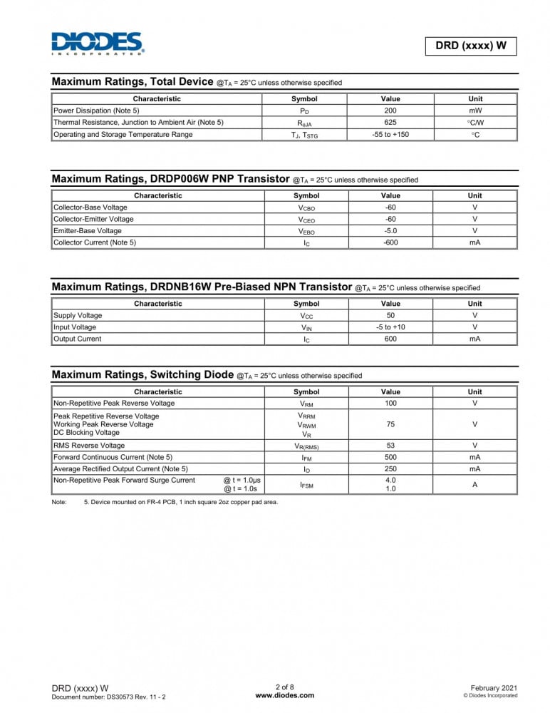 DRDNB16W-7 datasheet page 2