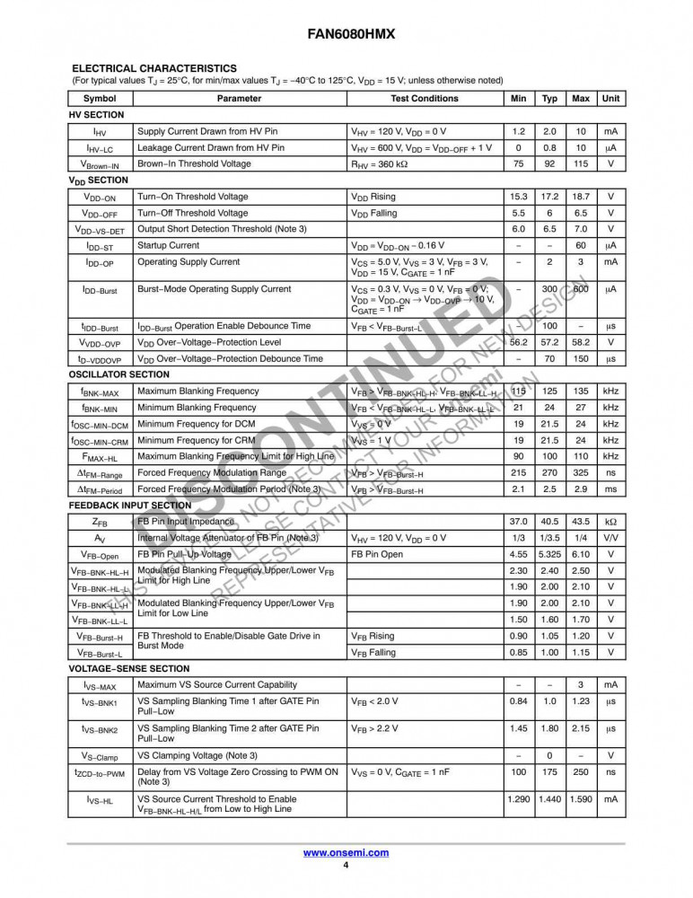 FAN6080H datasheet page 4