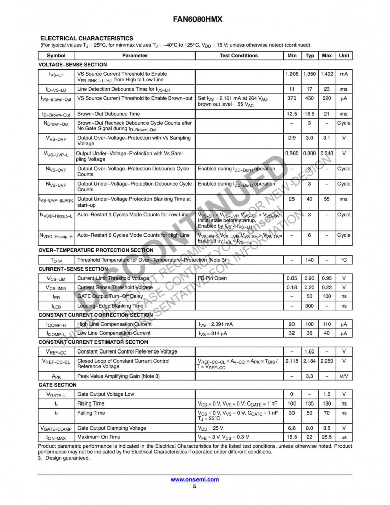 FAN6080H datasheet page 5