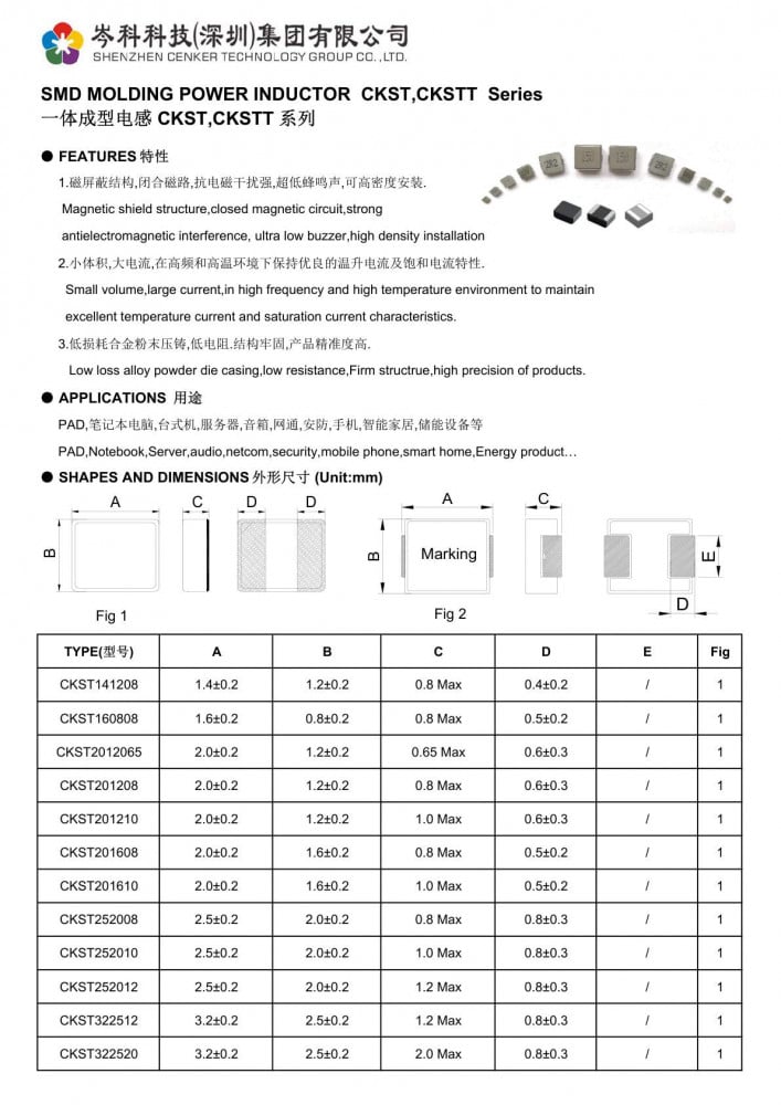 CENKER CKST series datasheet page 1