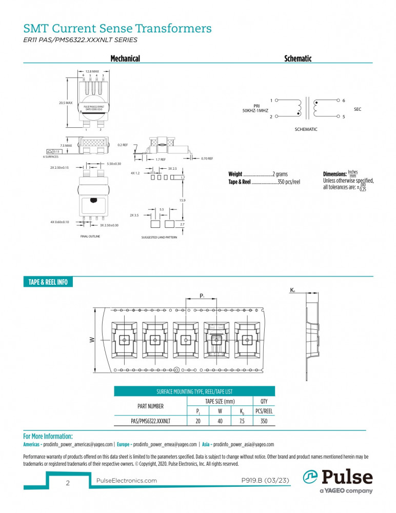 PMS6322.200NLT technical document page 2