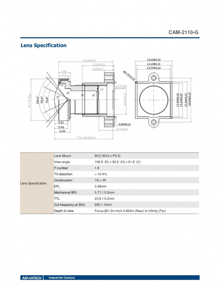 CAM-2110-G technical document, page 2