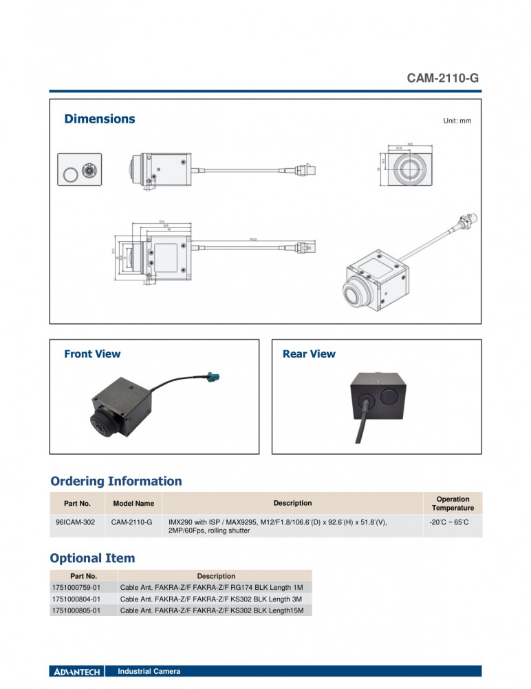 CAM-2110-G technical document, page 3
