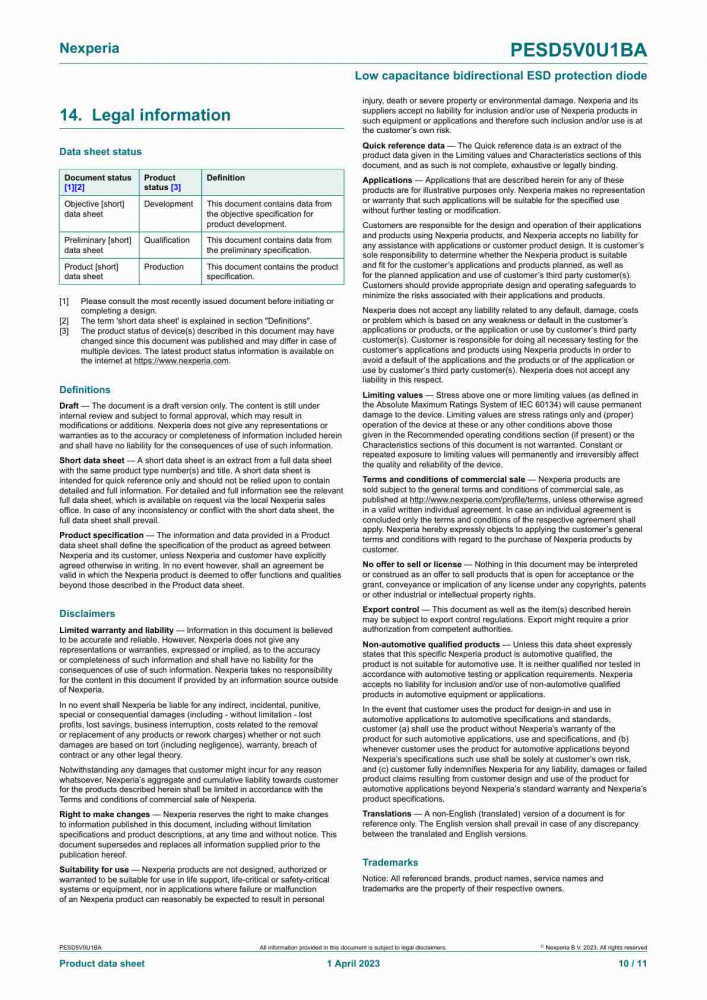 PESD5V0U1BA datasheet page 10