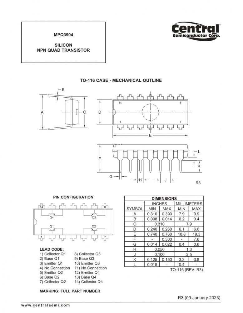 MPQ3904 PBFREE datasheet page 2