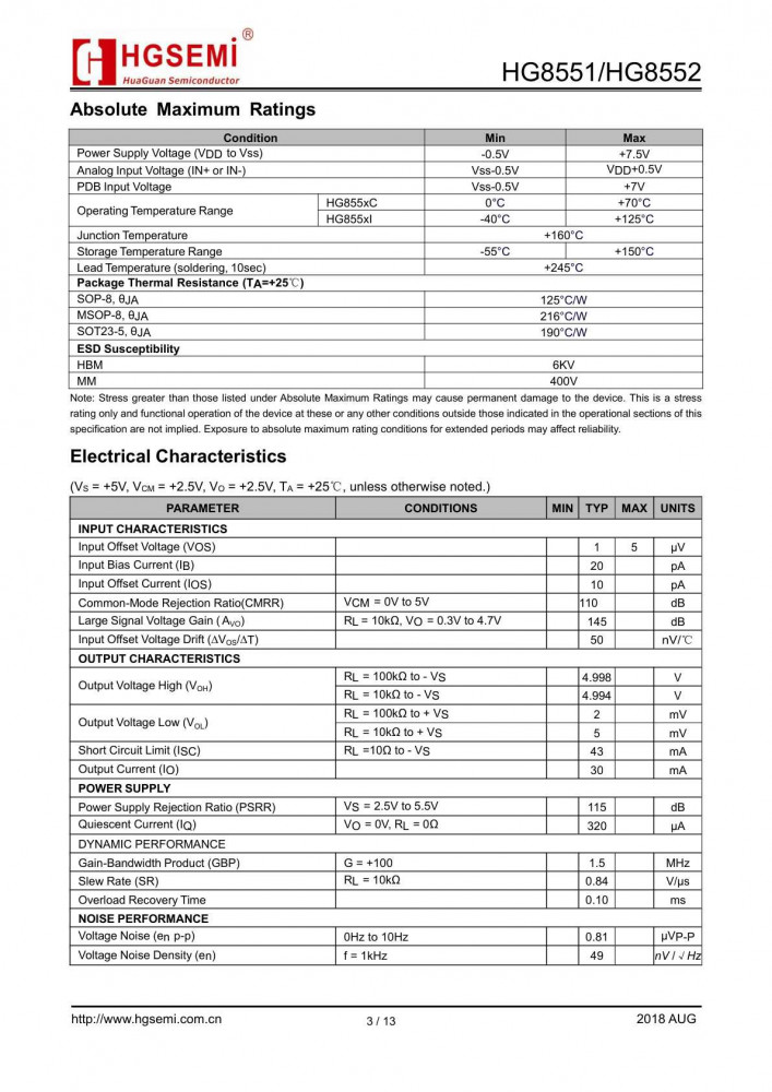 HG8552CM/TR datasheet page 3