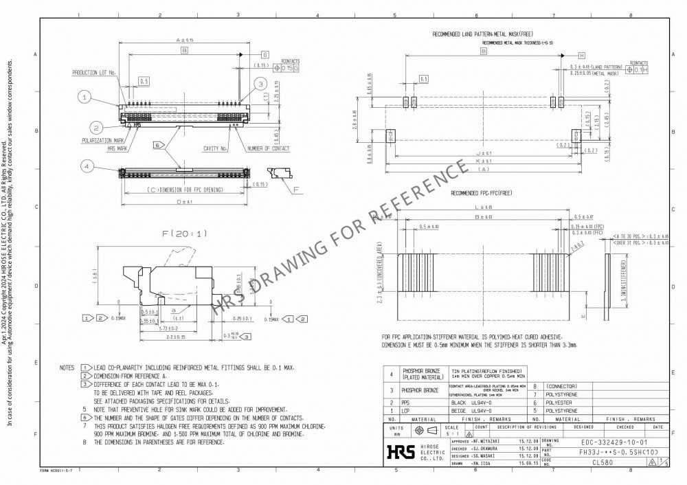 HRS FH33J technical drawing page 1